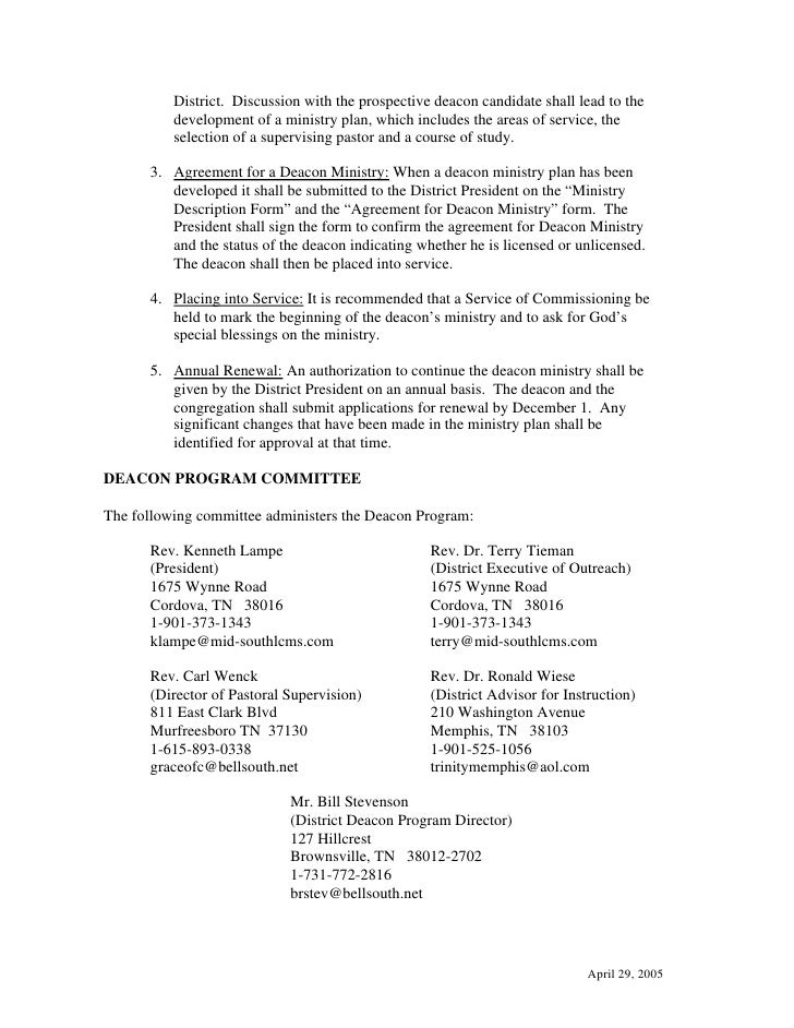 Deacon Ordination Service Program