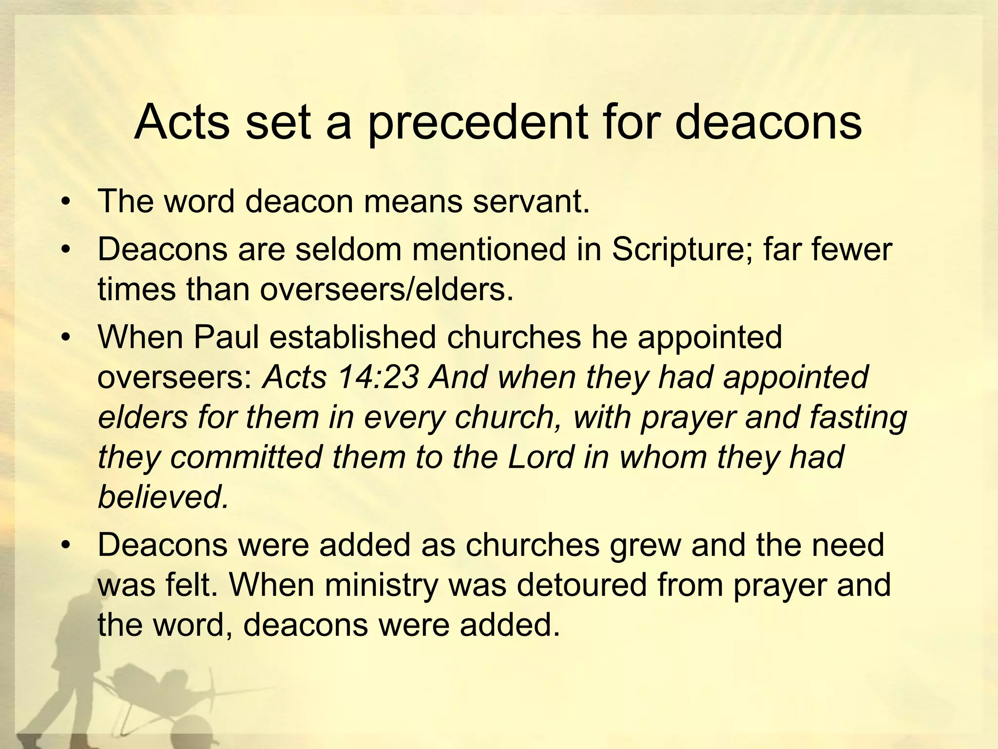 A Deacon is a Servant - 1 Timothy 3:8-13 | PPTX