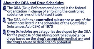 DEA Controlled Schedules- Short Note Amanda | PPT