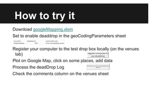Using script db as a deaddrop to pass data between GAS, JS and Excel | PPT