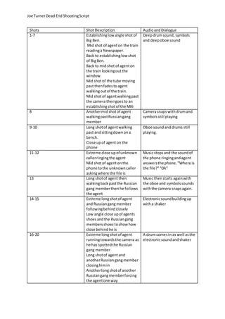 Dead end shooting script | DOCX