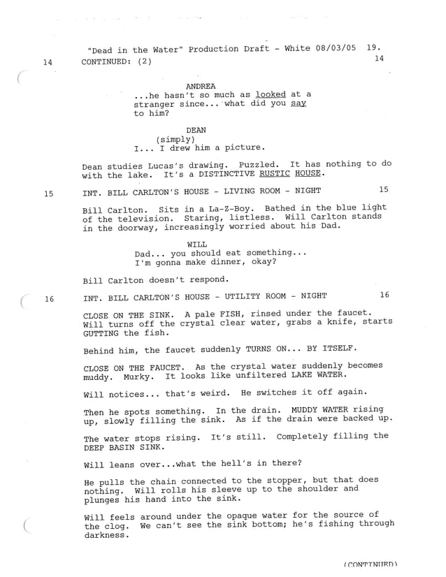 Supernatural 1.03 Dead in the Water script | PDF