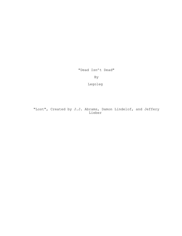 "Dead Isn't Dead"--A Lost Script | PDF