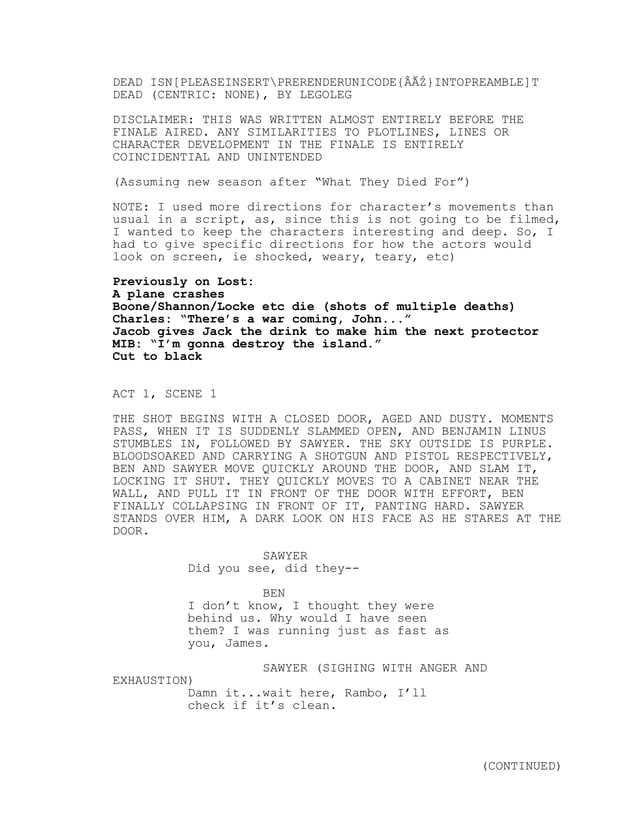 "Dead Isn't Dead"--A Lost Script | PDF