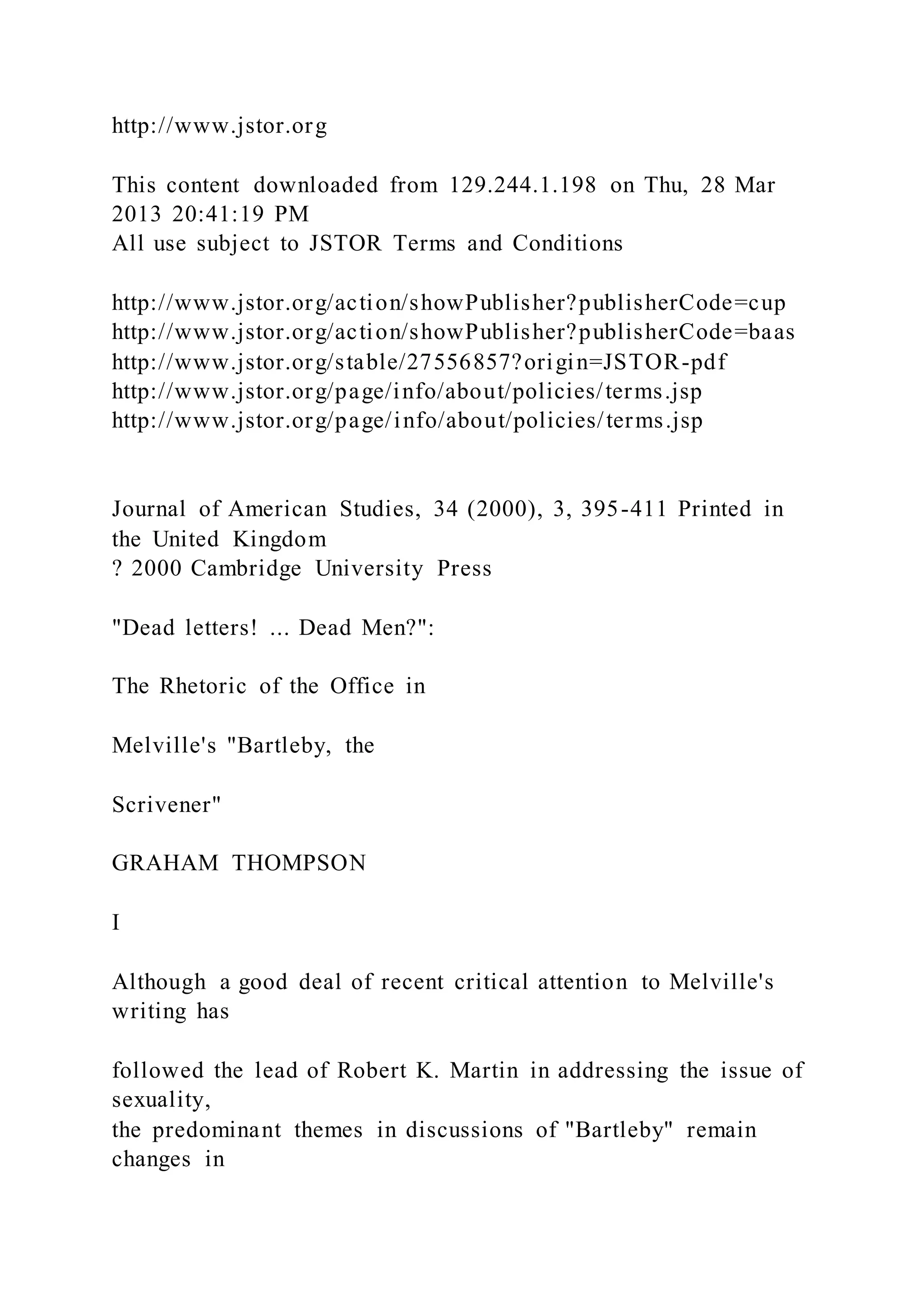 Dead letters!... dead men the rhetoric of the office in me | PDF