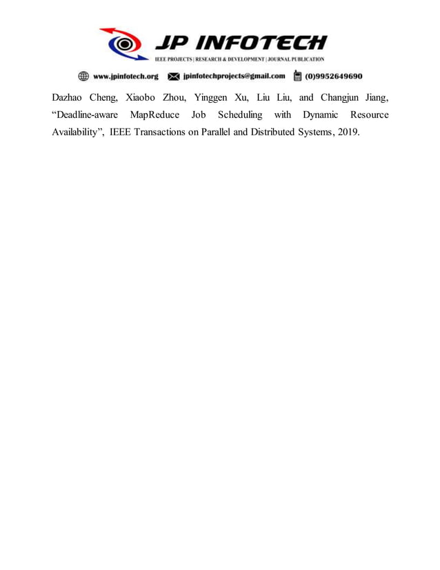 Deadline Aware Mapreduce Job Scheduling With Dynamic Resource Availability Docx Cloud