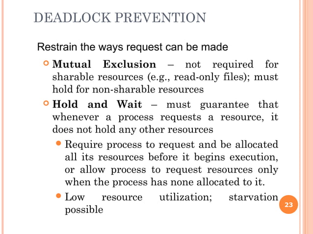 Deadlock | PPT | Operating Systems | Computer Software and Applications