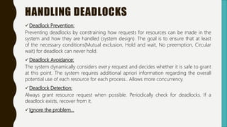 Deadlock and Banking Algorithm | PPTX