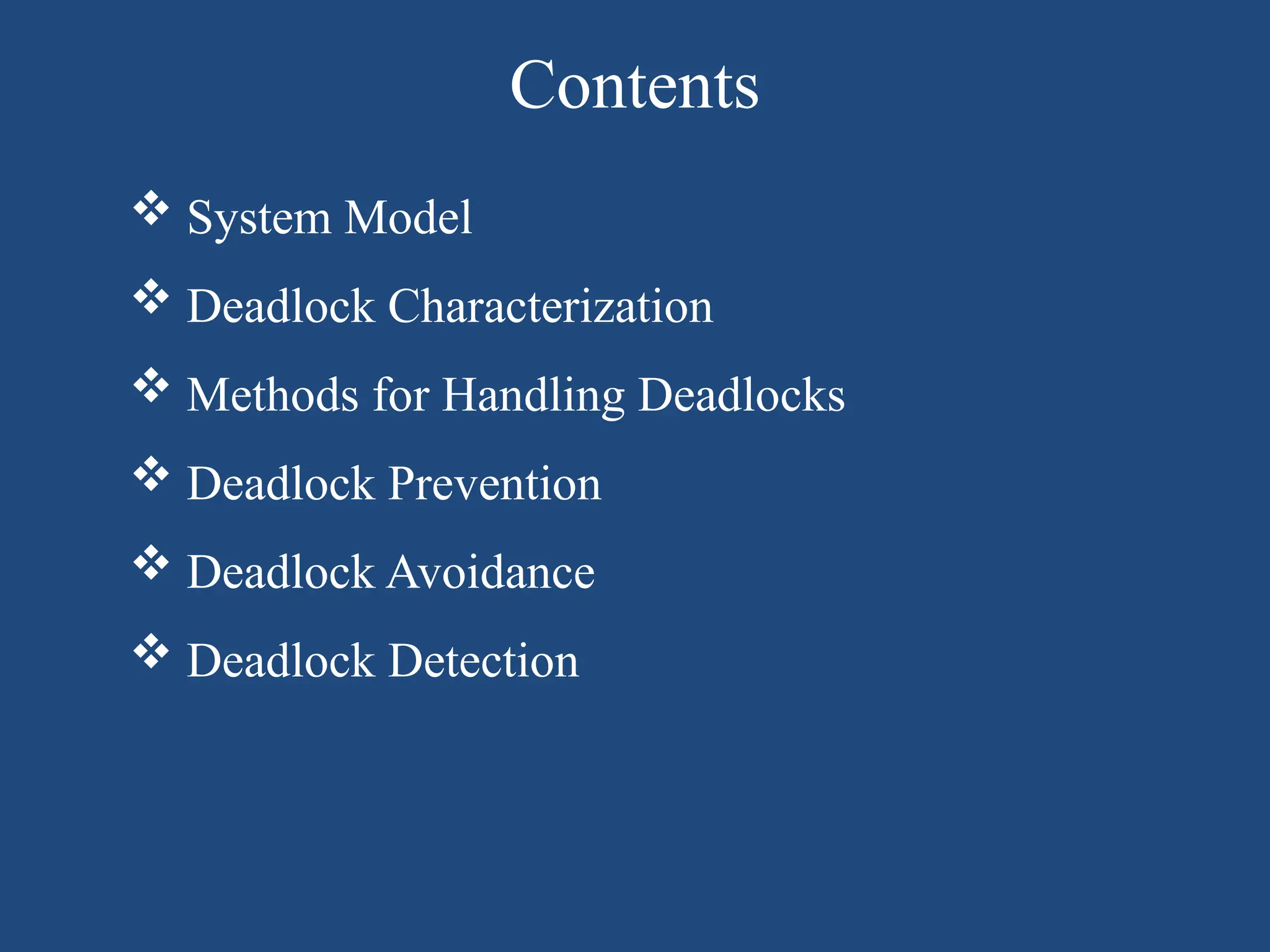 Deadlock in Operating SystemSystem Model Deadlock Characterization | PPTX