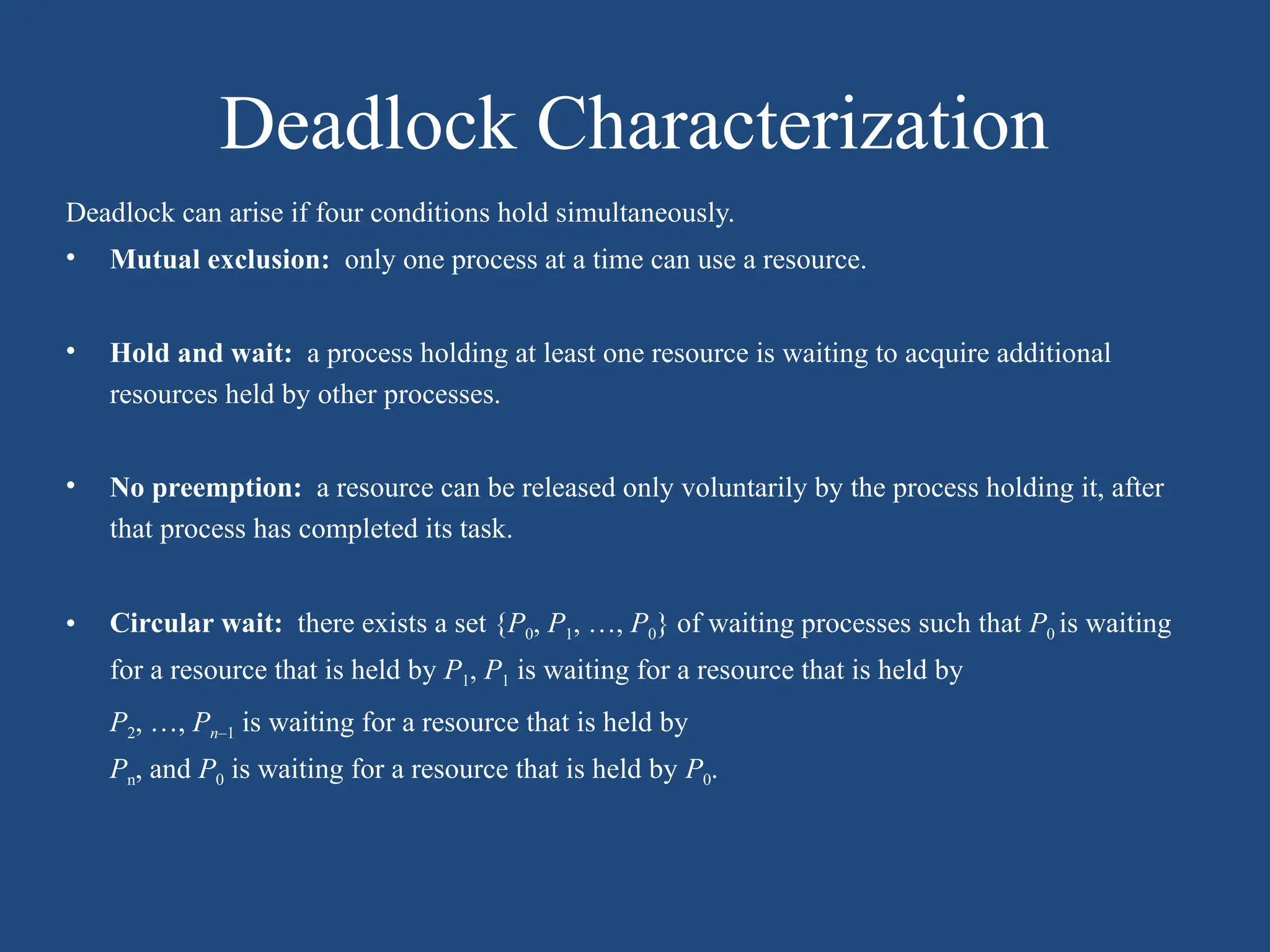 Deadlock in Operating SystemSystem Model Deadlock Characterization | PPTX