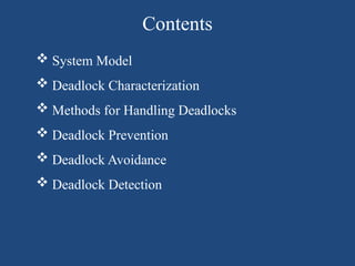 Deadlock in Operating SystemSystem Model Deadlock Characterization | PPTX