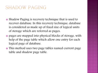 Deadlock and shadow paging | PPT