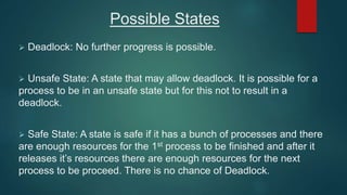 Deadlock Avoidance in Operating System | PPTX