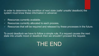 Deadlock Avoidance in Operating System | PPTX