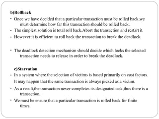 Deadlock dbms | PPTX | Databases | Computer Software and Applications