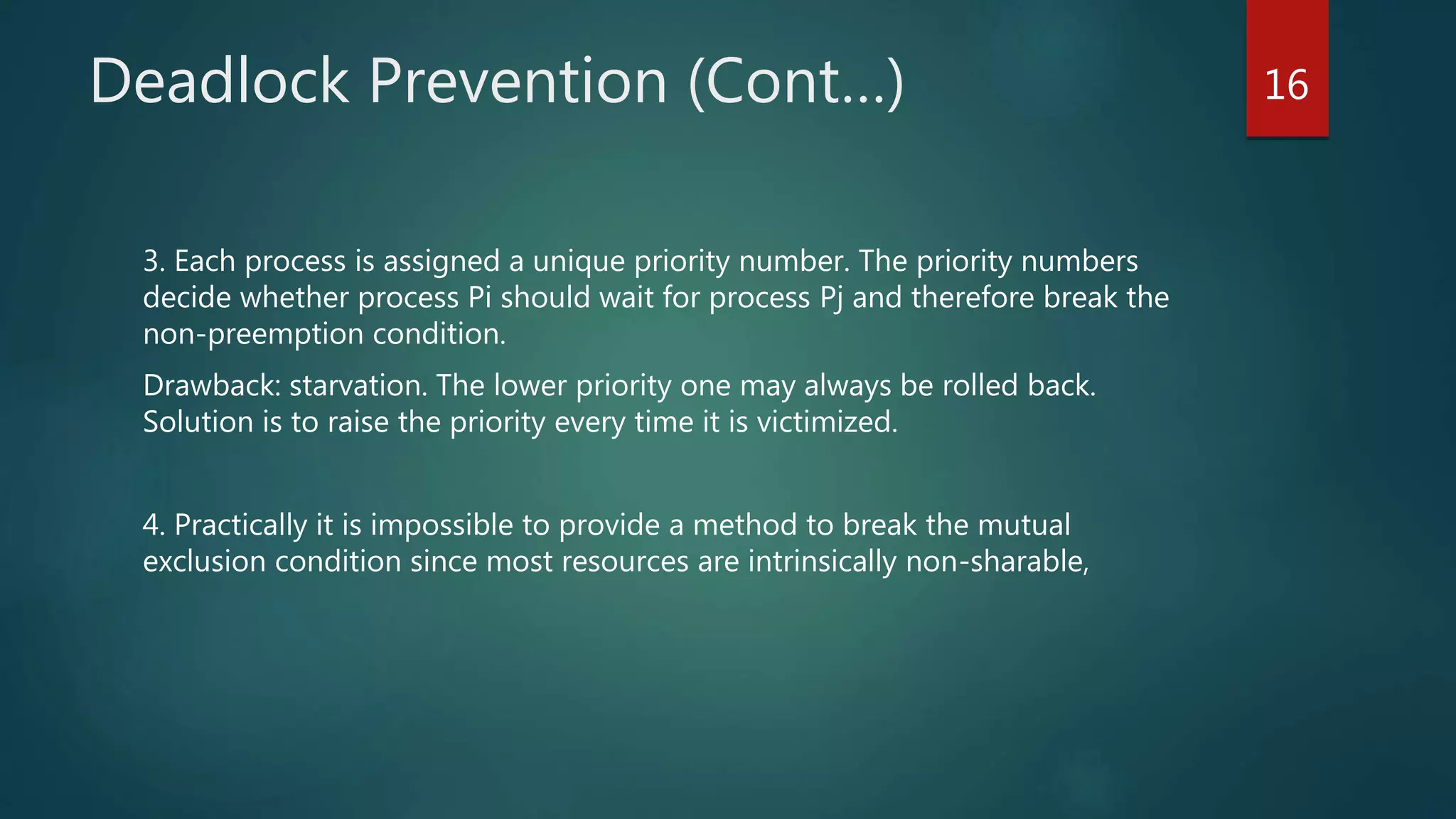 Deadlock detection & prevention | PPTX