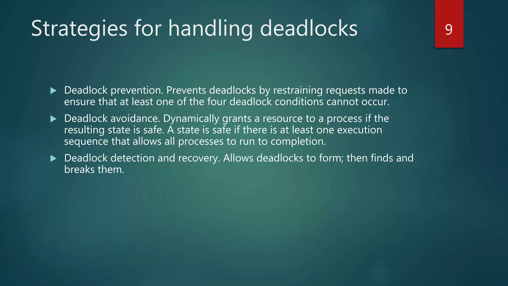 Deadlock detection & prevention | PPTX