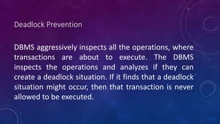 Deadlock in dbms | PPTX | Databases | Computer Software and Applications