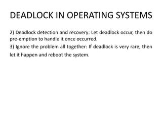 Deadlock in operating systems | PPT