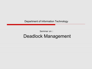 Deadlock management | PPT