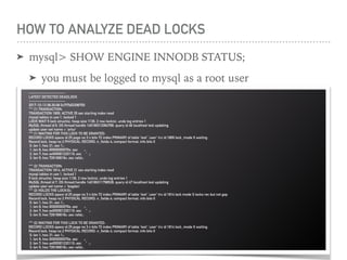 Deadlocks in MySQL | PPT