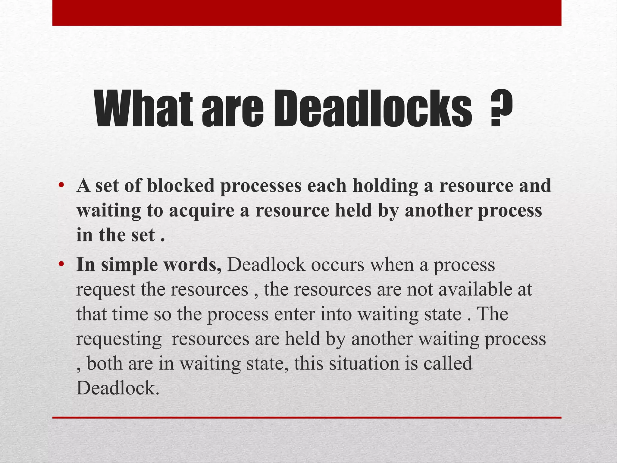 Deadlocks | PPTX