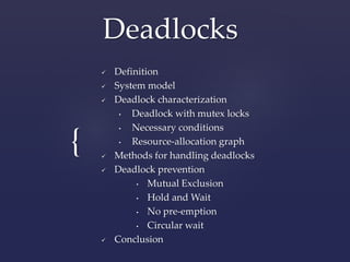 Deadlock's | PPTX | Computing | Technology & Computing