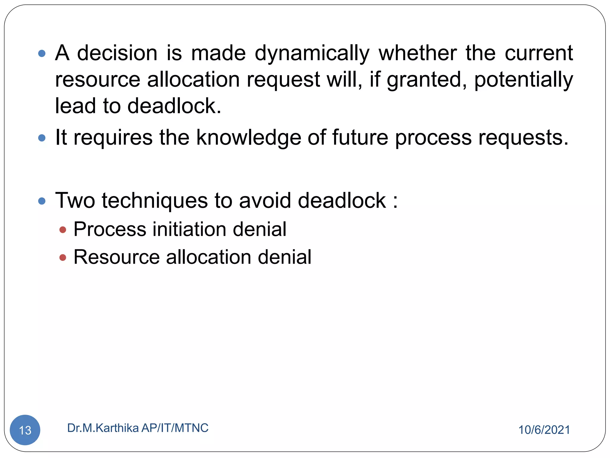 Overview of Deadlock unit 3 part 1 | PPT