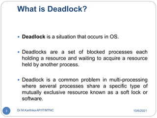 Overview of Deadlock unit 3 part 1 | PPT