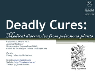 Fernbank Museum Lecture: Deadly cures - 2015 | PPT