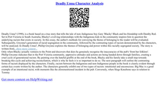 Deadly Unna Character Analysis | PPT