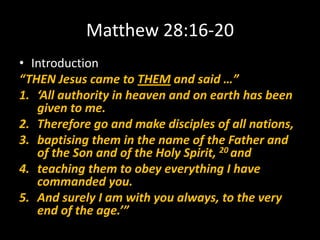 Dead men don't initiate world wide campaigns matthew 28 | PPTX