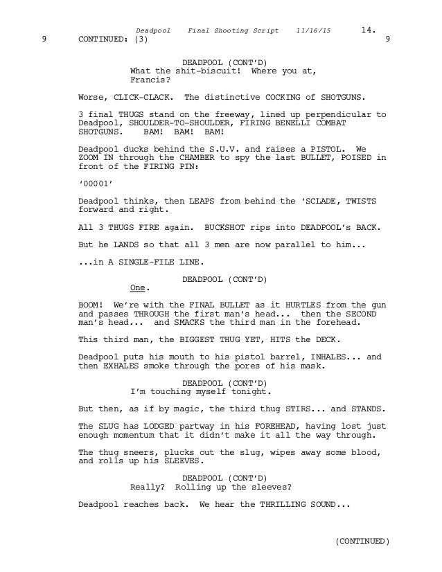 Film Senaryo Örnekleri : Deadpool