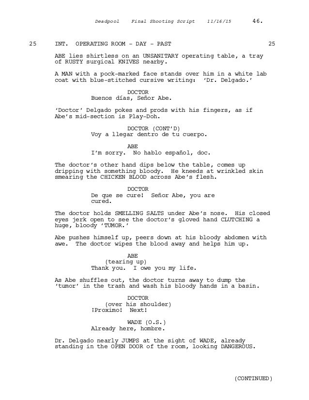 Film Senaryo Örnekleri : Deadpool