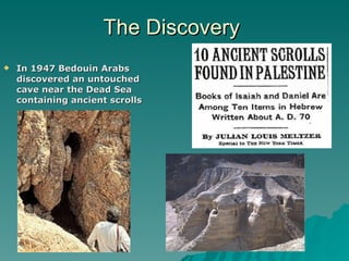 Dead Sea Scrolls Sound And Video Youtube | PPT
