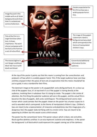 Horror film poster analysis | PDF