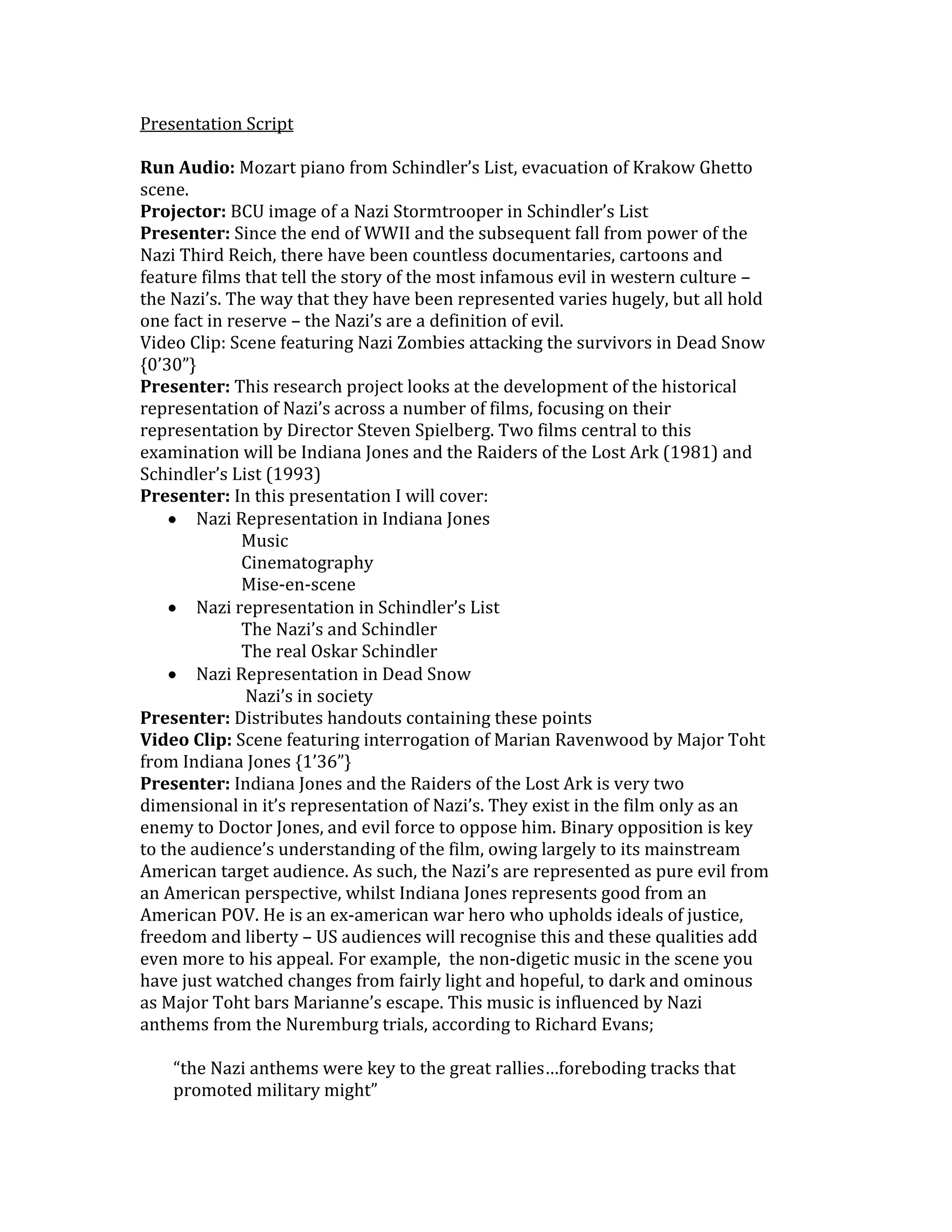 Changing Representations of Nazis in Film | DOCX