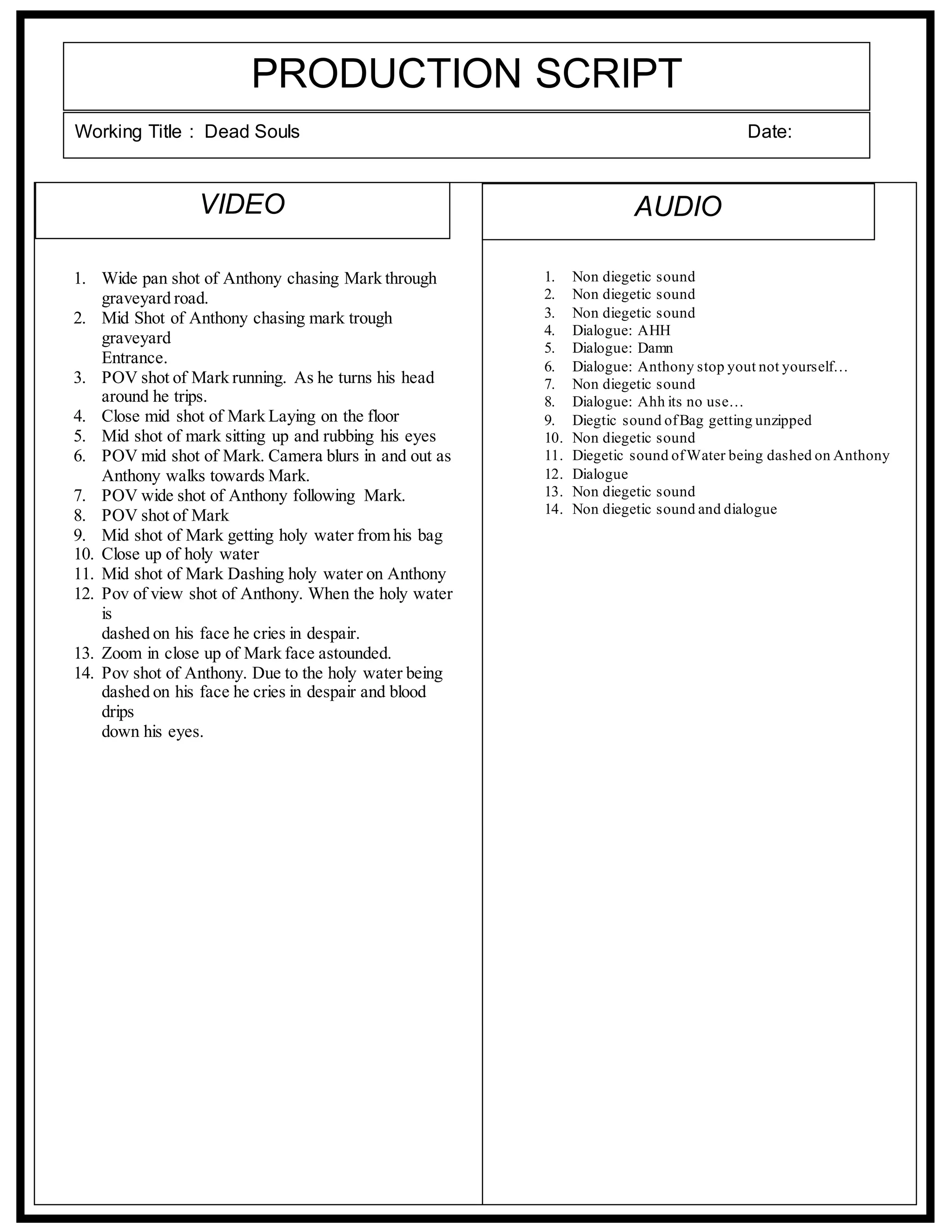 Dead Souls - Production Script | DOCX