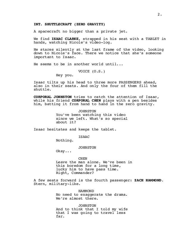 Dead space - Movie Script