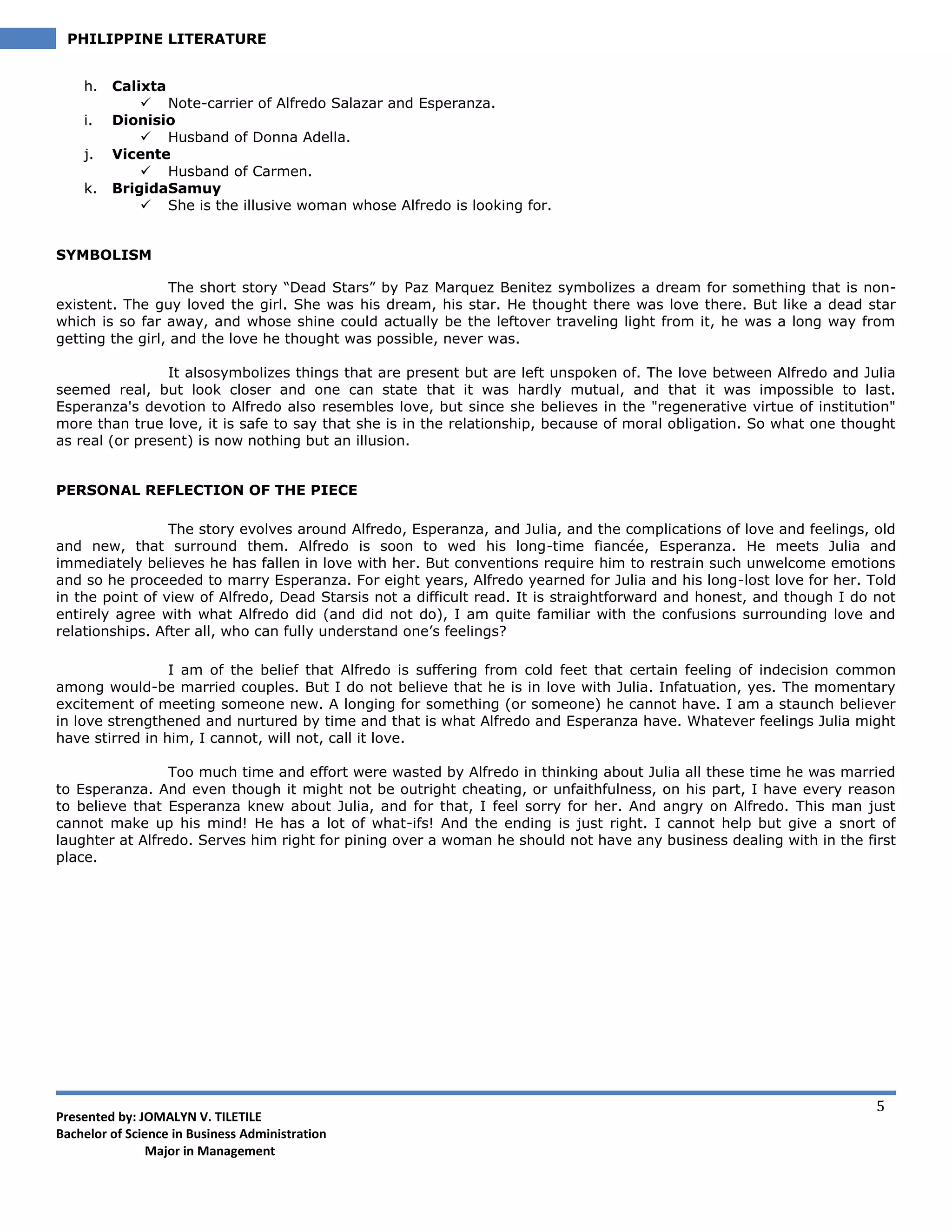 PHILIPPINE LITERATURE- "Deads star" | DOCX