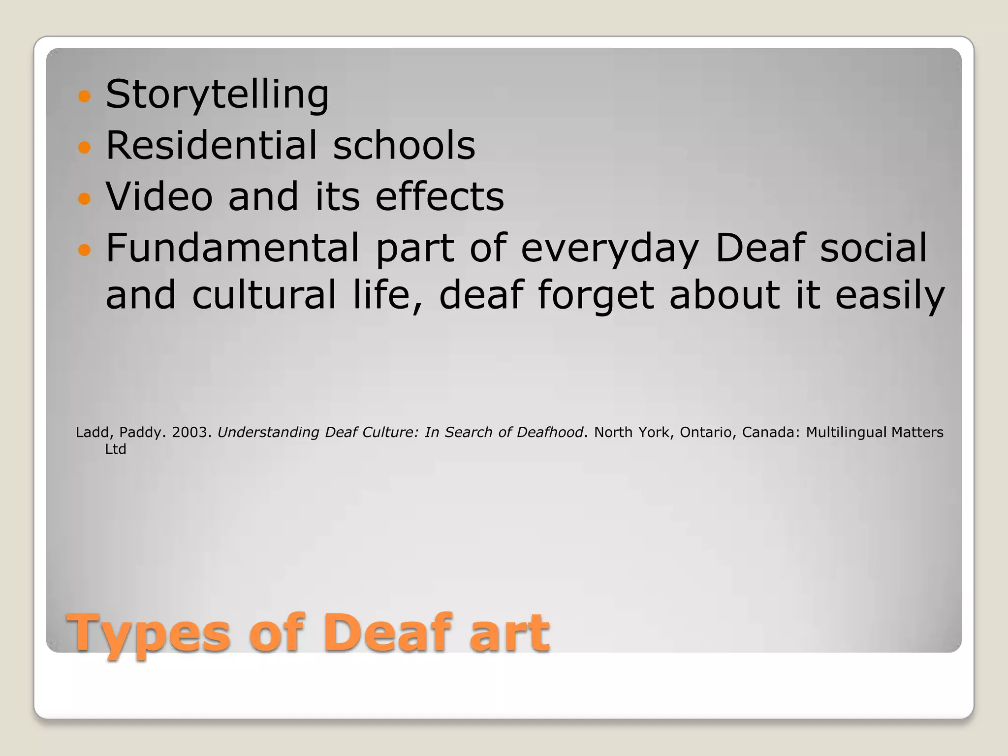 Deaf and art | PPTX