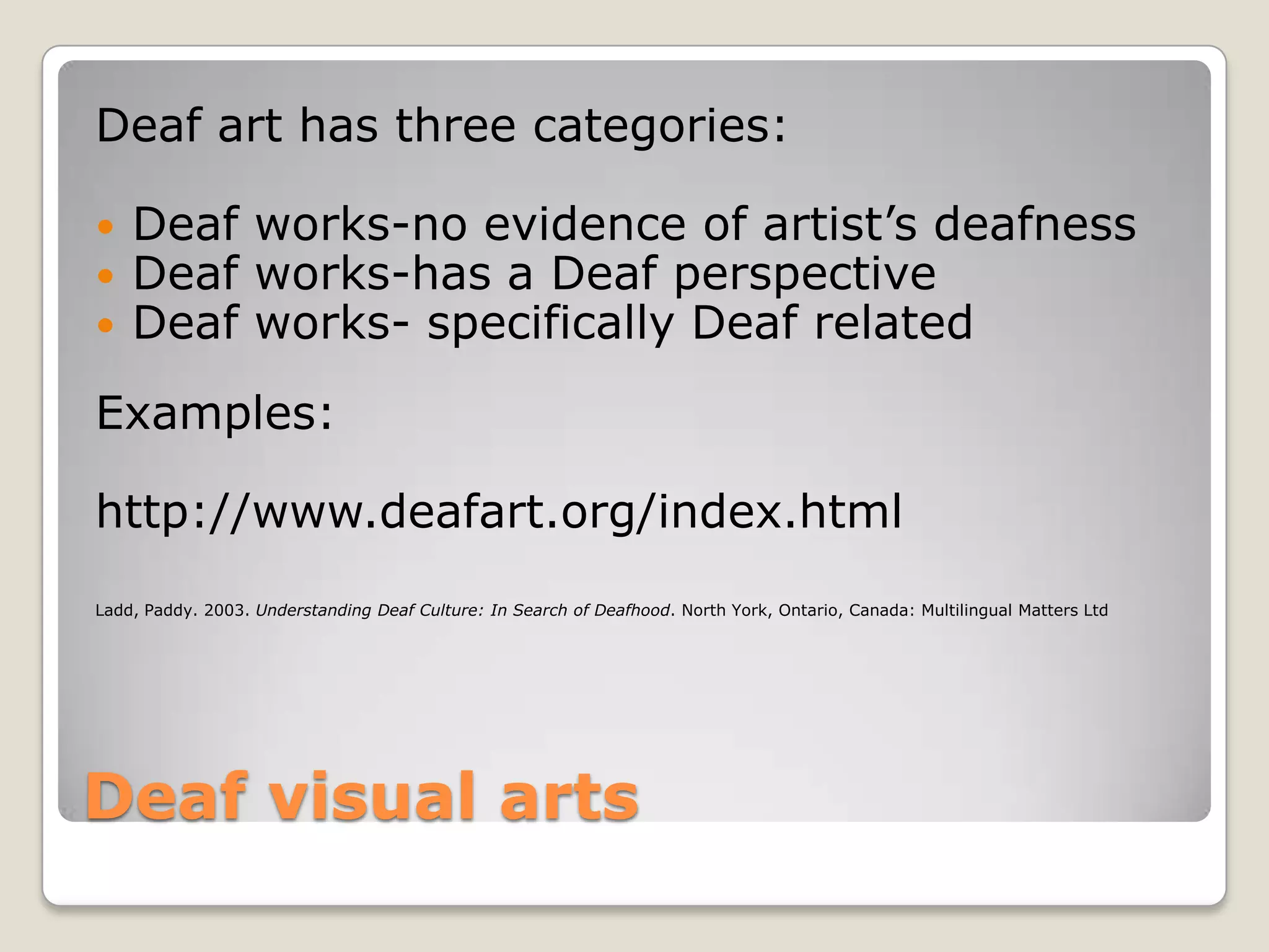 Deaf and art | PPTX