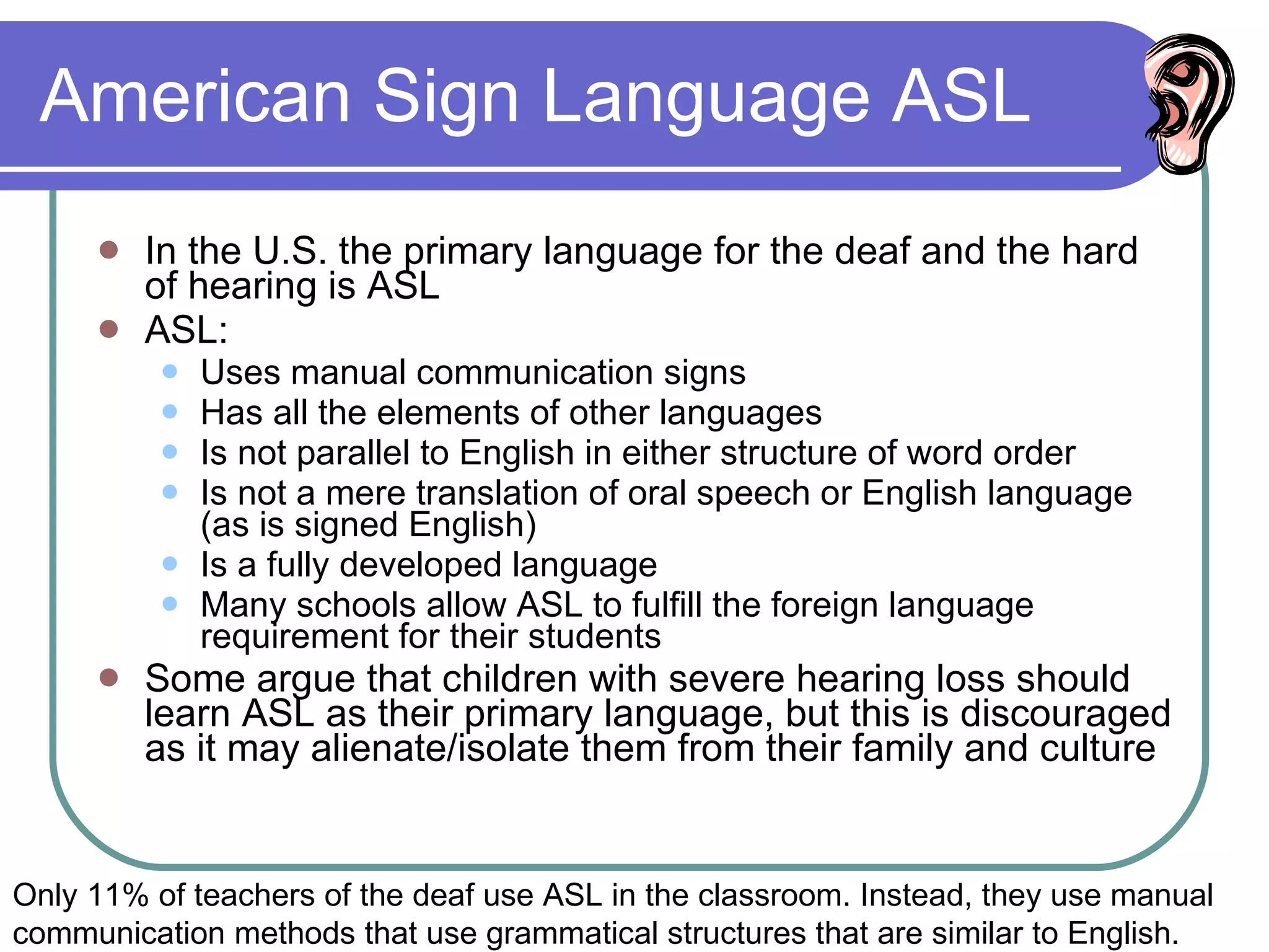 Deaf And Hard Of Hearing Presentation | PPT