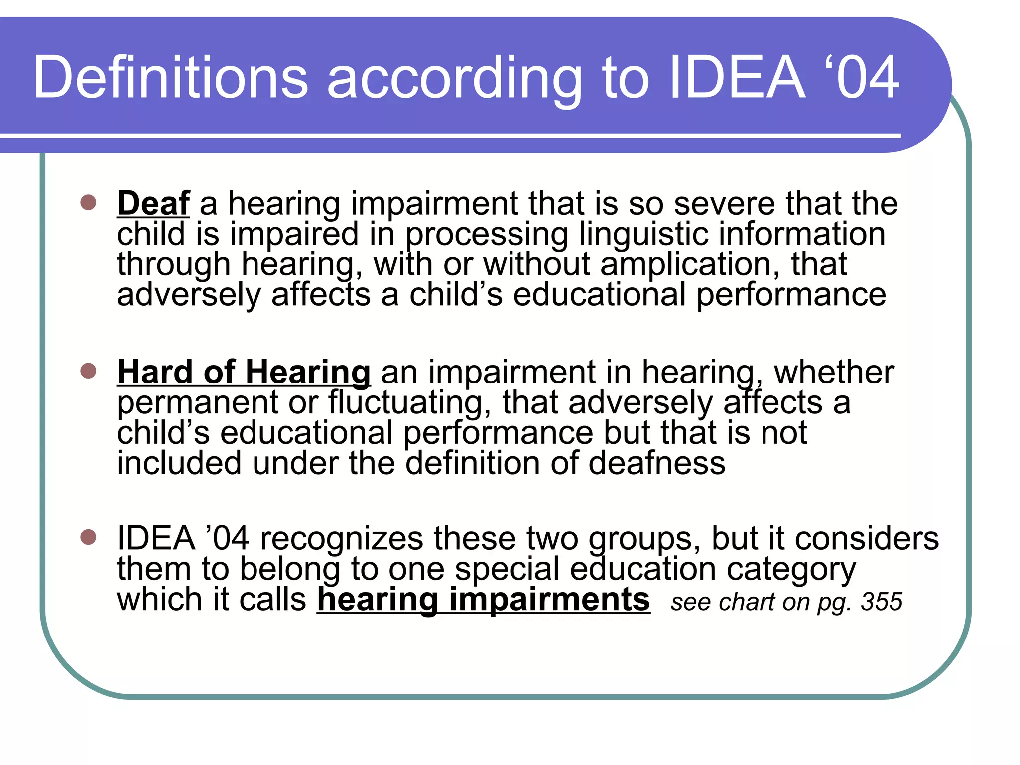 Deaf And Hard Of Hearing Presentation | PPT