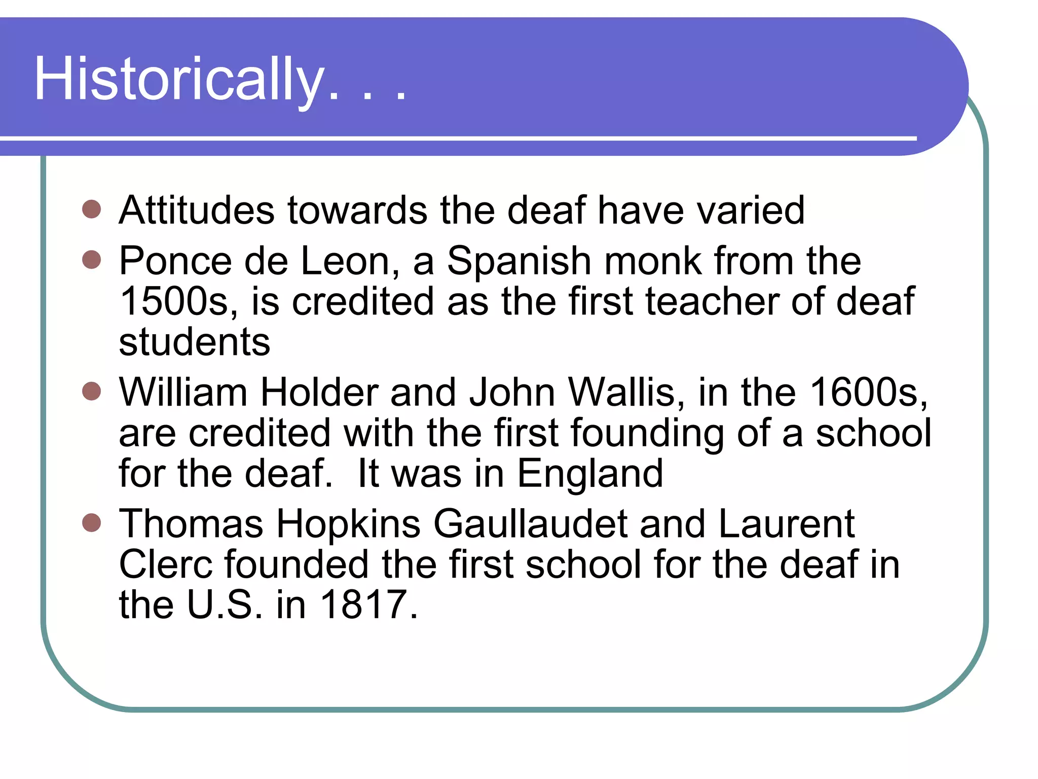 Deaf And Hard Of Hearing Presentation | PPT