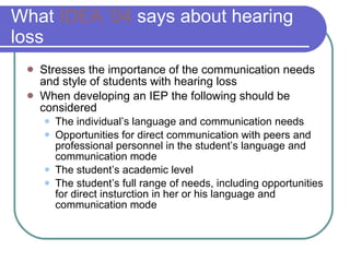 Deaf And Hard Of Hearing Presentation | PPT