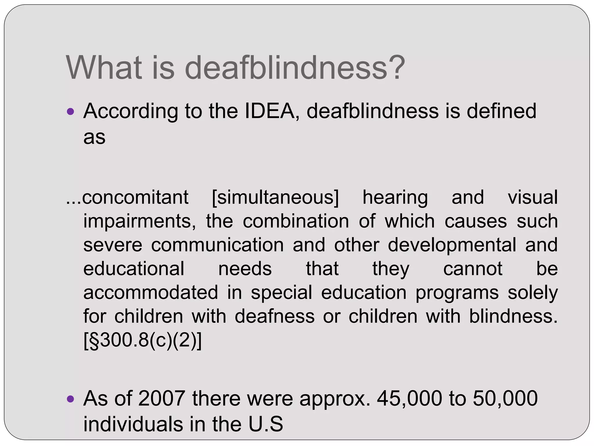 Deafblindness | PPTX
