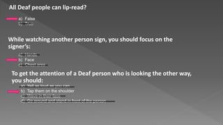 Deaf Communities and ASL Mini Workshop | PPT