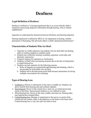 Deafness | PDF