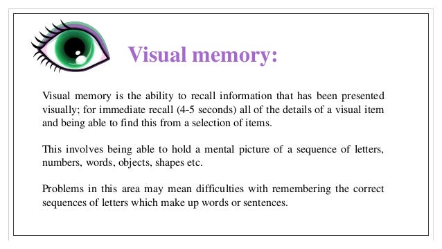 Deafness And Visual Memory Speech Therapy Department Deafness And Visual Memory Speech Therapy Department